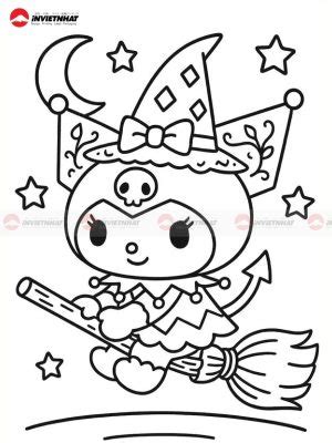 33 Mẫu Hình Tô Màu Kuromi DỄ ThƯƠng Sáng Tạo Cho Bé