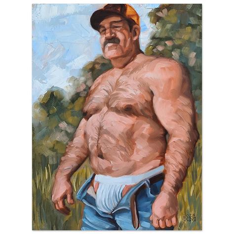 He Helped Things To Grow Bear Art Print Male Nude Figurative Gay Wall