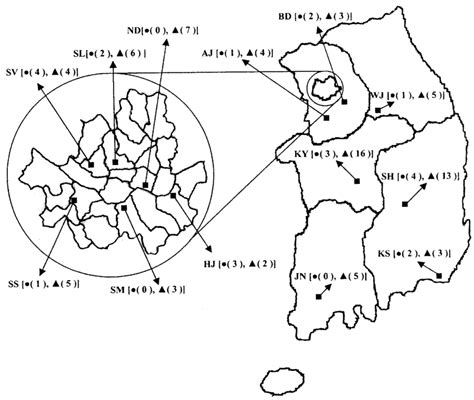 Map Showing Sites In The Study With The Numbers Of Esbl Producing