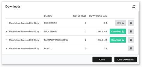 Downloads Modal Asset Share Commons