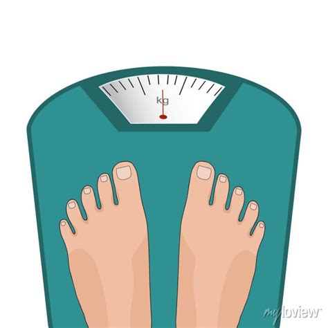 Pés Do Vetor Na Escala Conceito De Perda De Peso Estilos De Cartazes Para A Parede • Posters