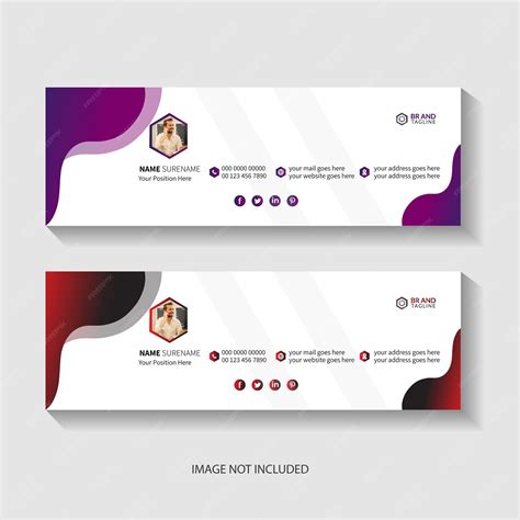 이메일 서명 템플릿 프리미엄 벡터