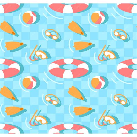Premium Vector Swimming Pool Seamless Pattern Vector Illustration