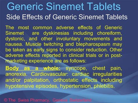 Generic Sinemet Tablets For Treatment Of Parkinsons Disease And Symptoms Odp Chemistry
