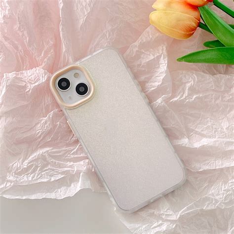 Laser Pearlescent Glitter Phone Case For IPhone 13 Milk Tea Color Alexnld Com