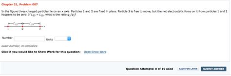 Solved In The Figure Three Charged Particles Lie On An X Chegg Com