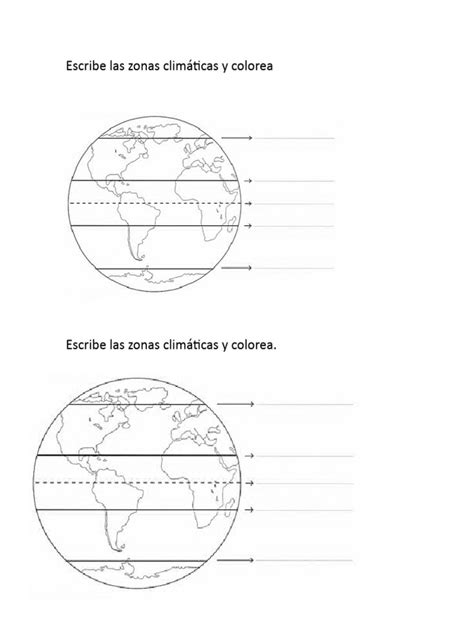 Escribe Las Zonas Climáticas Y Colorea Pdf