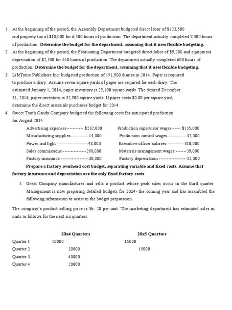 Operational Budget Assignment Iii Pdf Equity Finance Expense