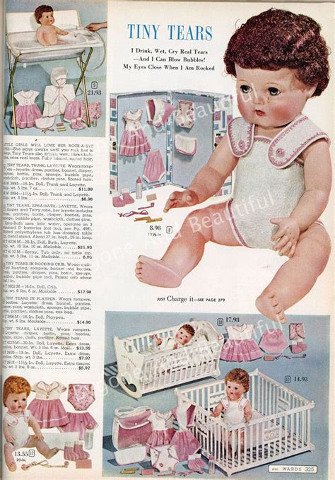Vintage Image Tiny Tears Doll 1960 Toys Advertising Junk Journal
