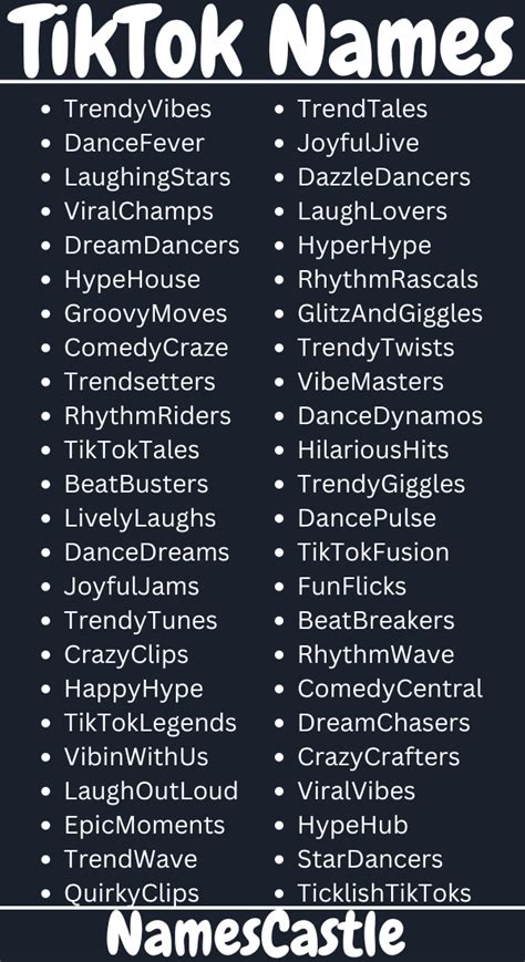 600 Tiktok Names Creative Unique Cool Catchy Epic And Cute