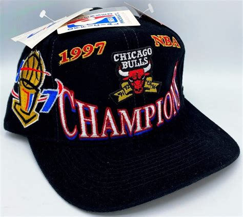 1997 Nba Champions Chicago Bulls Black Snapback Championship Cap