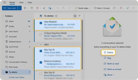 Delete Specific Multiple Or All Emails In Outlook