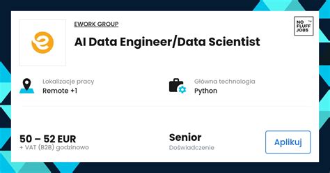 praca ai data engineer data scientist ai ework group zdalnie no
