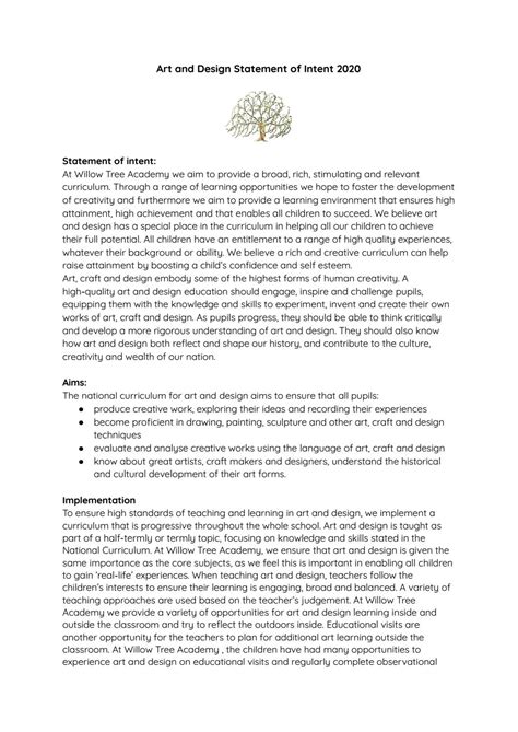 Statement Of Intent Examples Statement Of Intent Examples