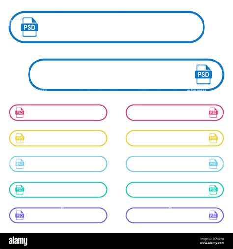 Psd File Format Icons In Rounded Color Menu Buttons Left And Right