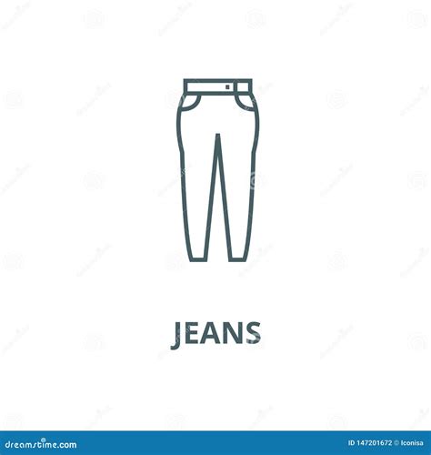 Jeans Vector Line Icon Linear Concept Outline Sign Symbol Stock Vector Illustration Of
