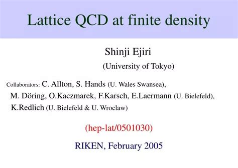 Ppt Lattice Qcd At Finite Density Powerpoint Presentation Free Download Id4500770
