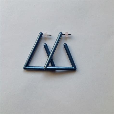 Náušnice Trojúhelníky Modrá Perleť