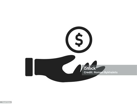 동전 달러 기호와 손 돈 기호입니다 돈을 들고 손 재정적 성공 개념에 대한 스톡 벡터 아트 및 기타 이미지 개념 경제 그림자 Istock
