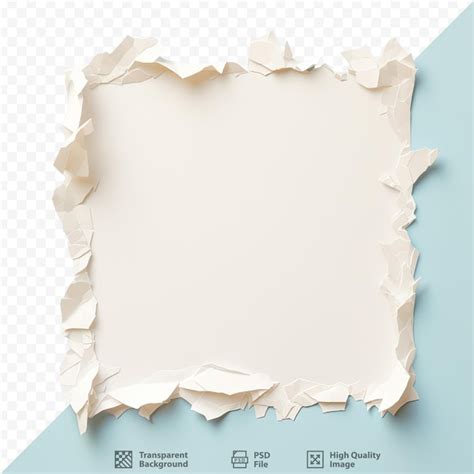 Um Pedaço De Papel Rasgado Com Fundo Azul Com A Imagem De Um Pedaço De
