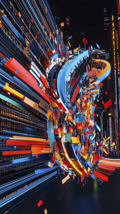 Dynamic Data Flow With Vibrant Abstract Geometry Stock Illustration Illustration Of Speed