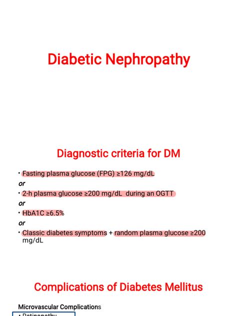 Understanding Diabetic Nephropathy Risks Pdf Diabetes Hypertension