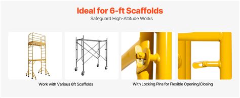 Vevor 6 Foot Scaffolding Safety Guardrail Rustproof Solid Carbon Steel