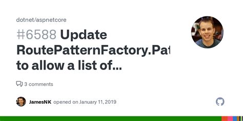 update routepatternfactory pattern to allow a list of parameter
