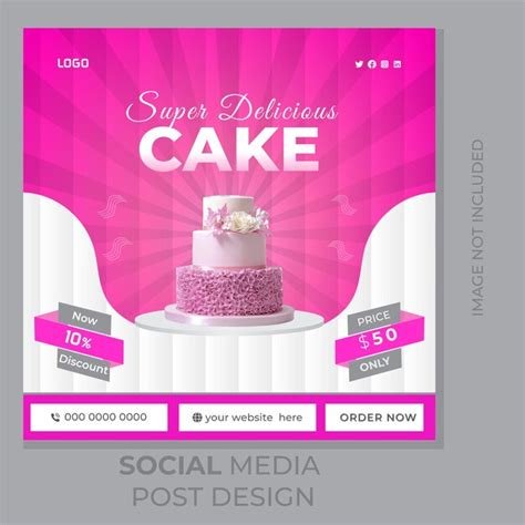 소셜 미디어 포스트 디자인 프리미엄 벡터