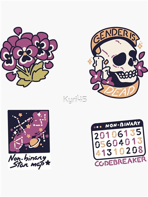 Non Binary Memes Sticker Sheet Sticker For Sale By Kyri45 Redbubble