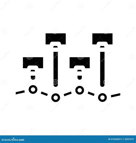 Network Topology Analyst Glyph Icon Vector Illustration Stock Vector