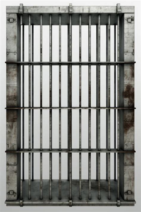 A Simple And Straightforward Image Of A Jail Cell With Bars On A White