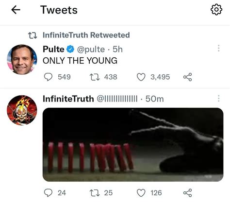 infinite truth on twitter a domino effect starting along with a