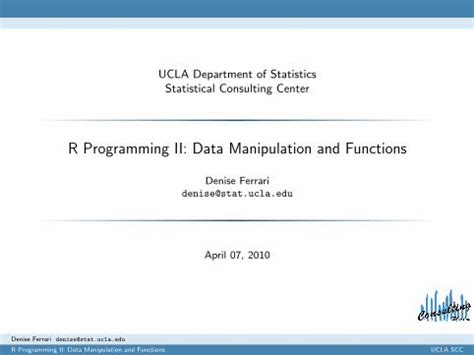 PDF R Programming II Data Manipulation And Functionsscc Stat Ucla Edu Page Attachments 0000