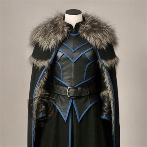 Medieval Black Leather Cloak With Fur Trim Viking Warrior Cosplay