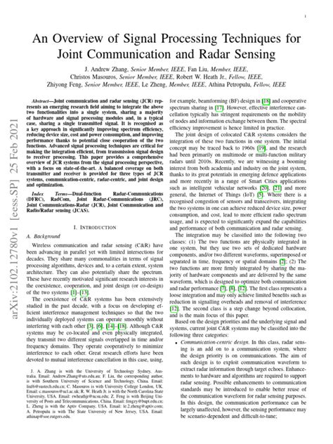 an overview of signal processing techniques pdf radar orthogonal
