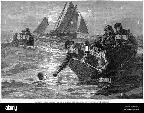 Matthew Webb 1848 1883 Nenglish Swimmer Webbs First And Unsuccessful Attempt To Swim The