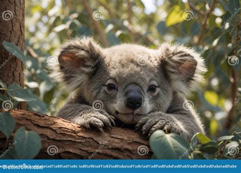 Koala Under The Tree Cartoon Vector 46924455