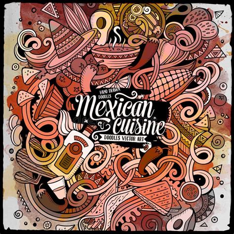 Cartoon Cute Doodles Mexican Food Illustration Stock Illustrations