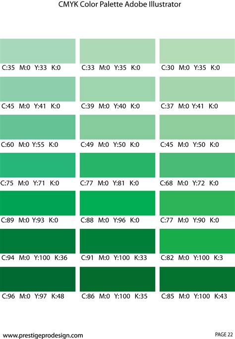 Cmyk Color Palette For Adobe And Photoshop