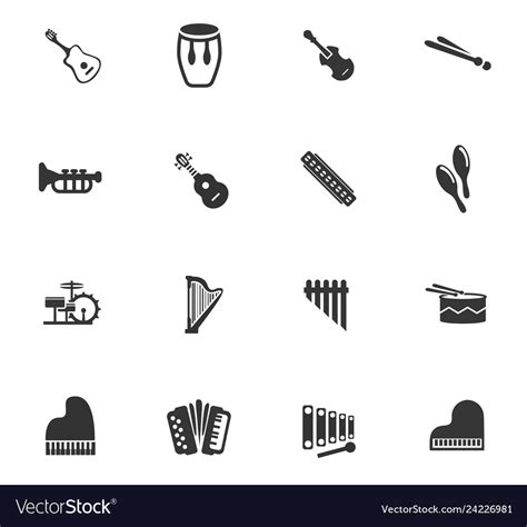 Musical Instruments Icon Set Royalty Free Vector Image