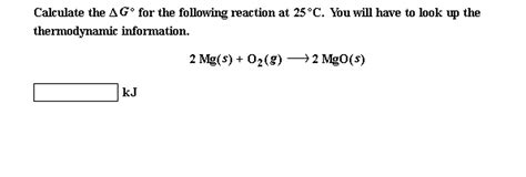 solved calculate the delta g degree for the following