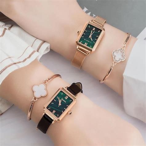 Classy Watches Women Simple Retro Elegant Green Quartz Cute Watches