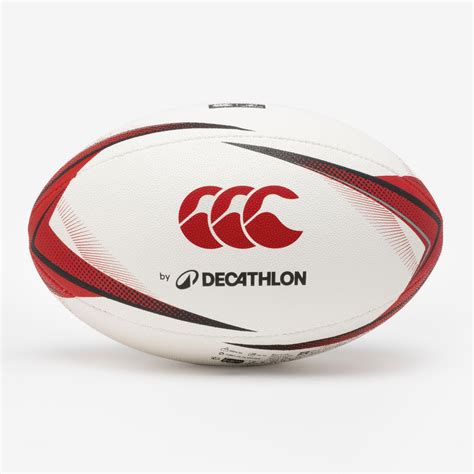 Size 5 Rugby Match Ball Black And Red Offload Decathlon