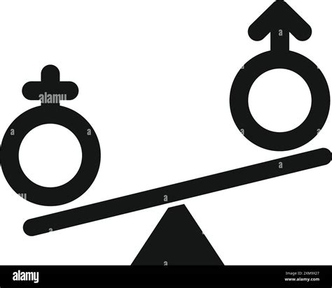 Simple Icon Of A Seesaw Showing Gender Equality With Male And Female