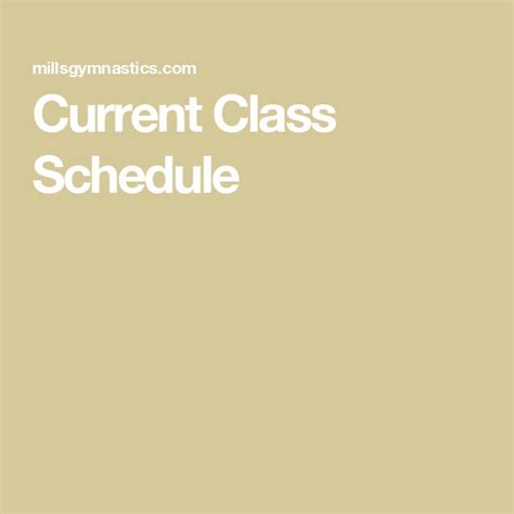 Class Schedule Template Current Class Schedule