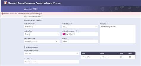 Unable To Create New Incident · Issue 16 · Officedevmicrosoft Teams Emergency Operations