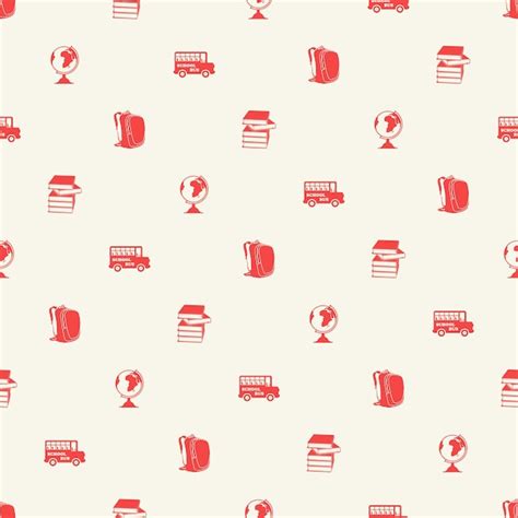 Back To School Pattern Background Set Of Different Drawings Related To