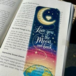 Love You To The Moon And Back Bookmark Sweet Romantic T