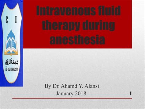 Intravenous Fluid Therapy During Anesthesia Pptx